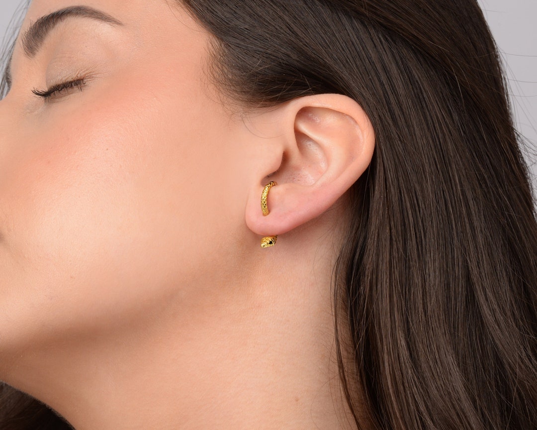 Serpent Front Back Earrings • Snake Ear Jacket • Dainty Silver Ear ...