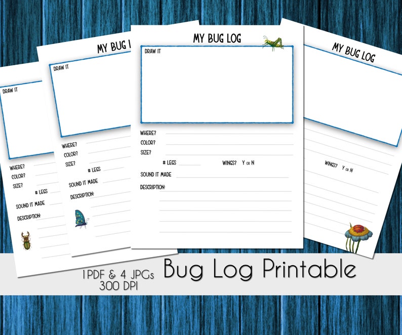Kids Bug and Insect Activity Sheets Fun Educational Printables 4 Pages ...