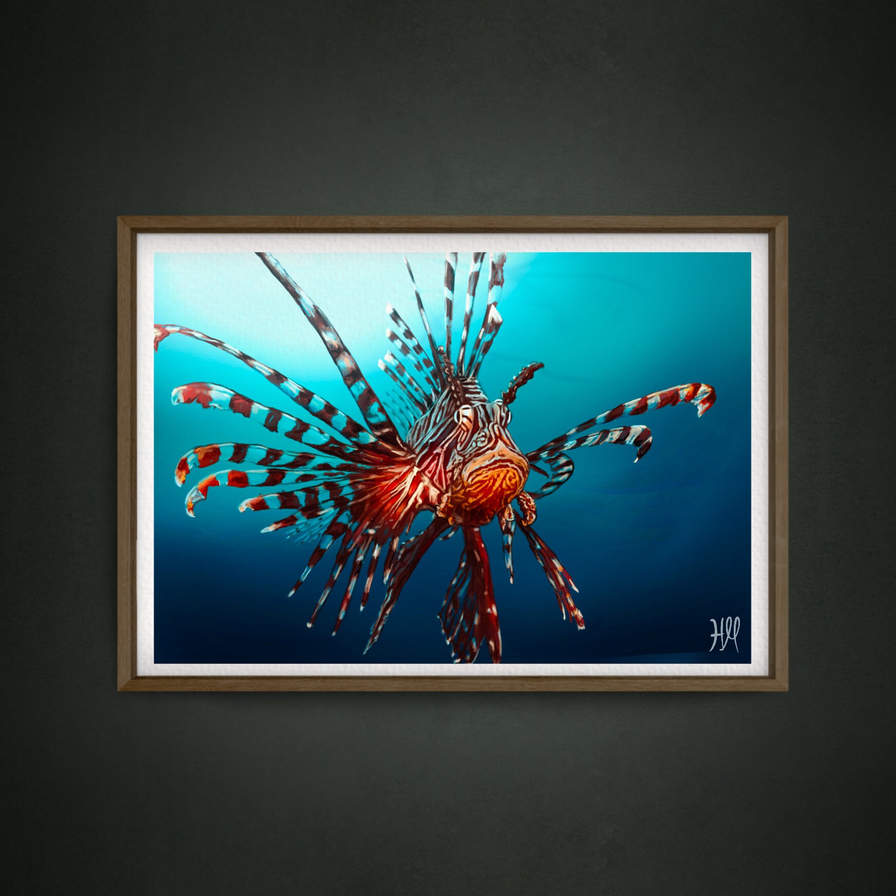 Lionfish: A3 Fantasy Art Print Aquarium Marine Fish Art - Etsy