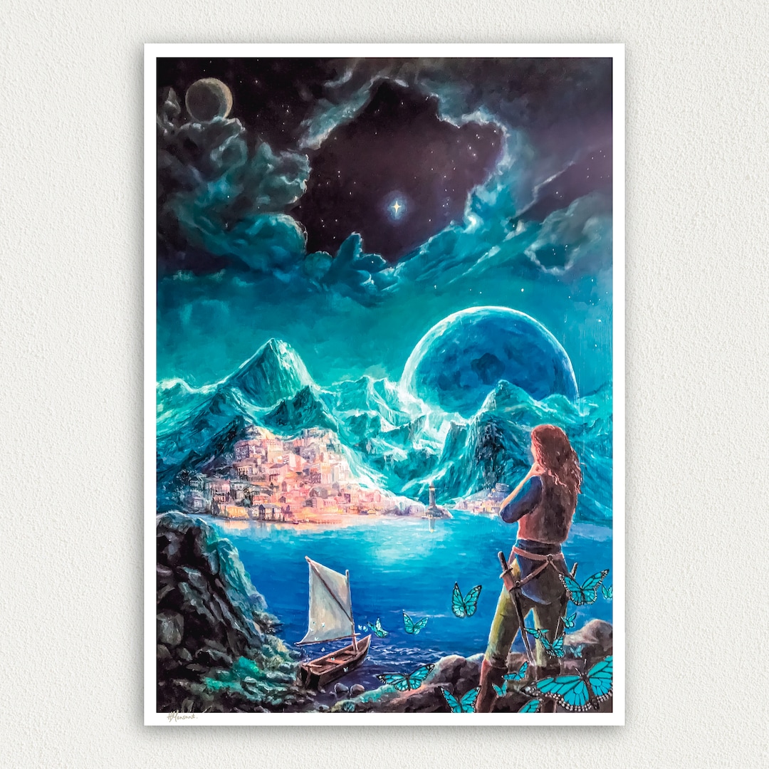 Sneaking Into the City of Starlight, Fantasy Art Print, Art by Heidi ...