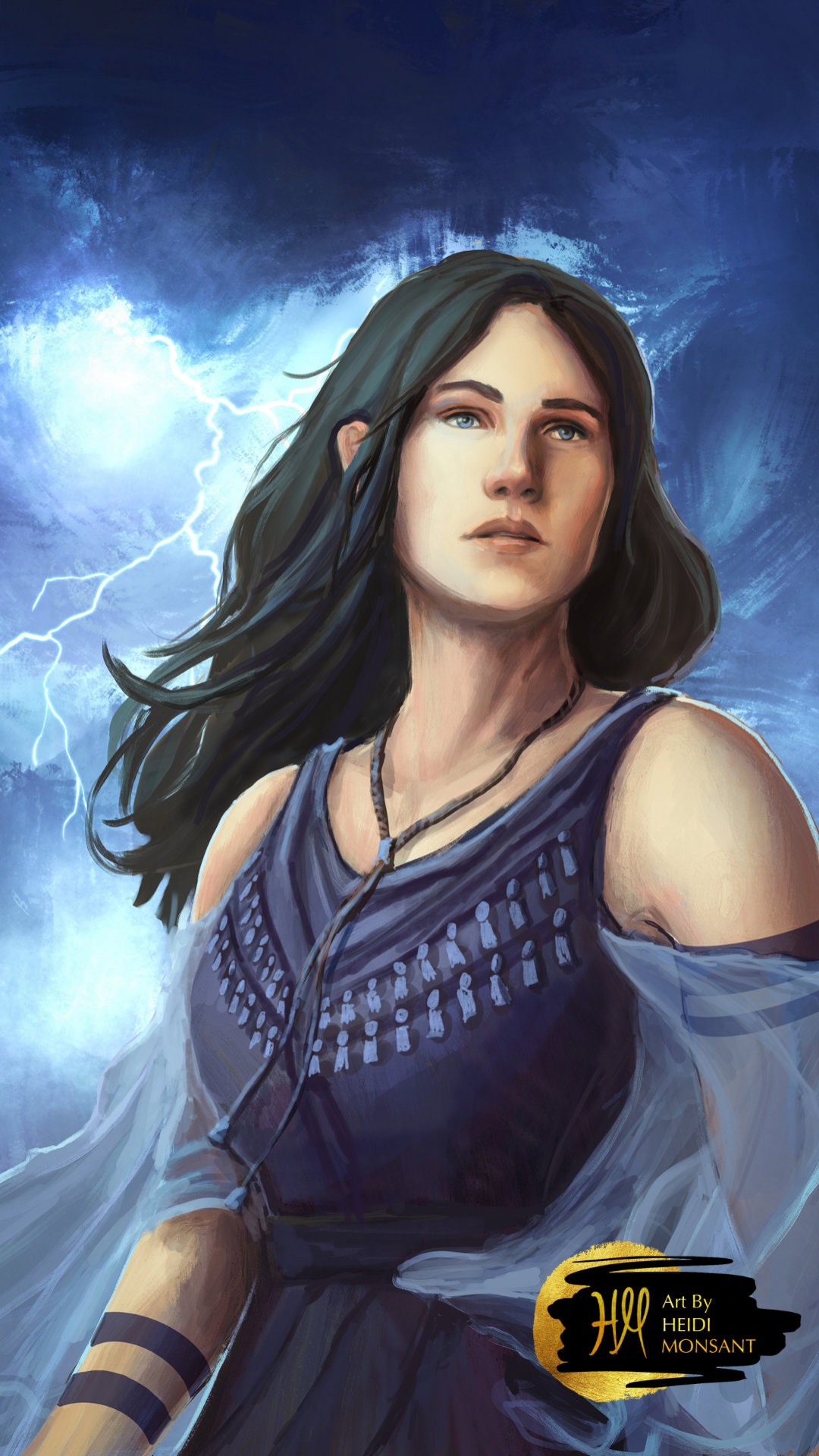 Storm Keeper, Fantasy Art Print Lightning Storm Goddess, Warrior Woman ...