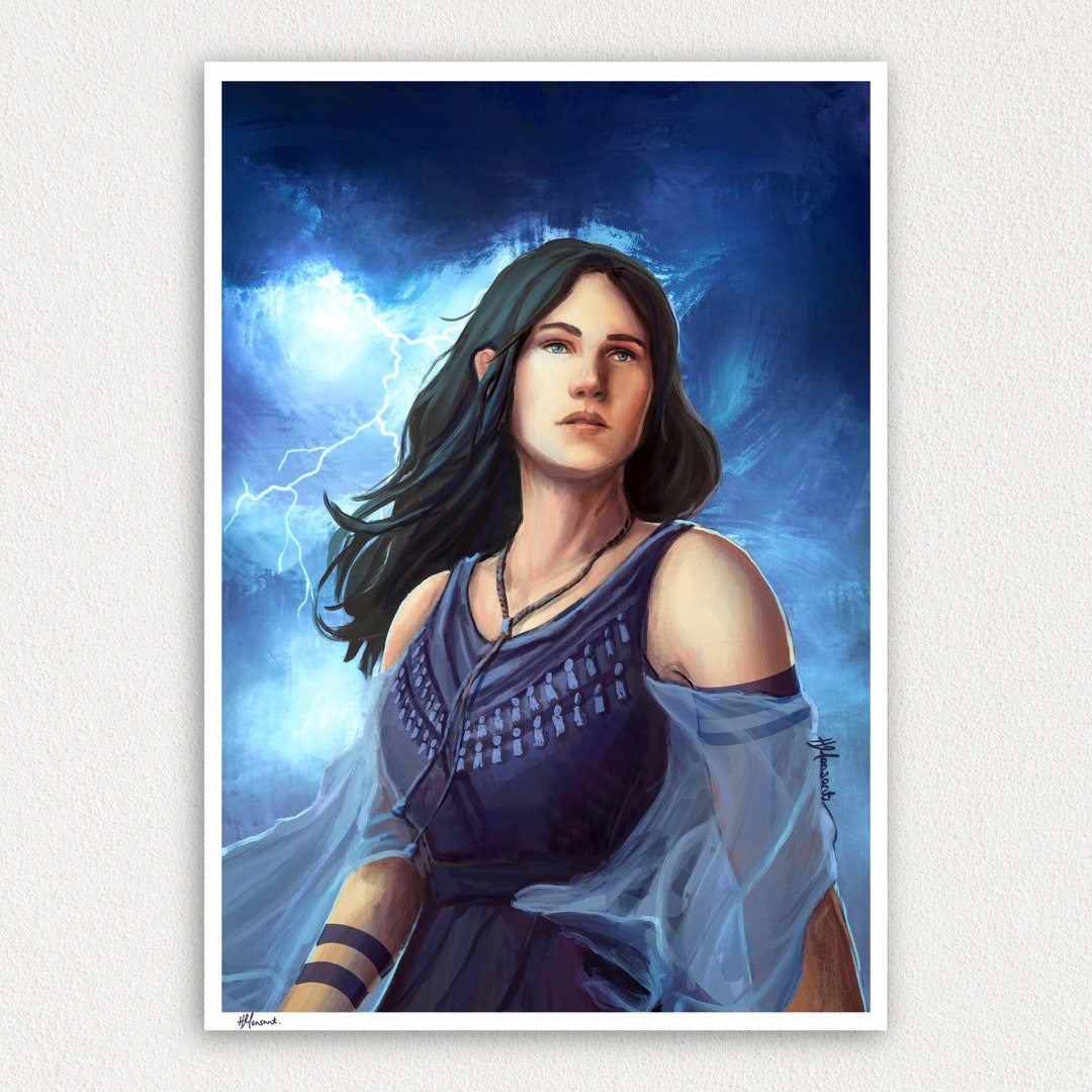 Storm Keeper, Fantasy Art Print - Lightning Storm Goddess, Warrior ...
