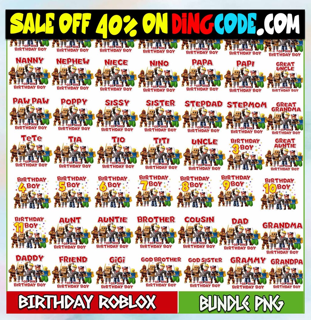 Roblox Birthday Bundle Svg, Roblox Party Games, Digital Download ...