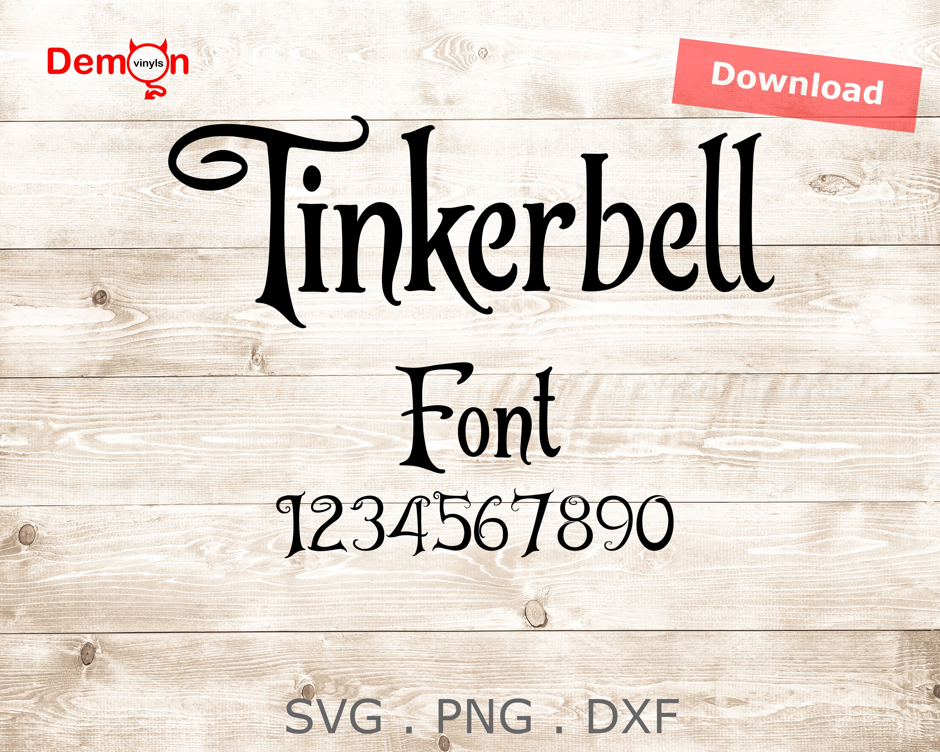 Tinkerbell Font SVG PNG DXF Alphabet Clipart for Cricut Cameo | Etsy