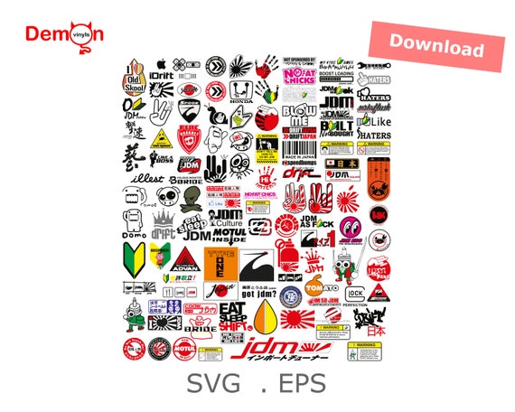 JDM Vol 1-10 svg eps VDUB car stickers decal cutting files | Etsy