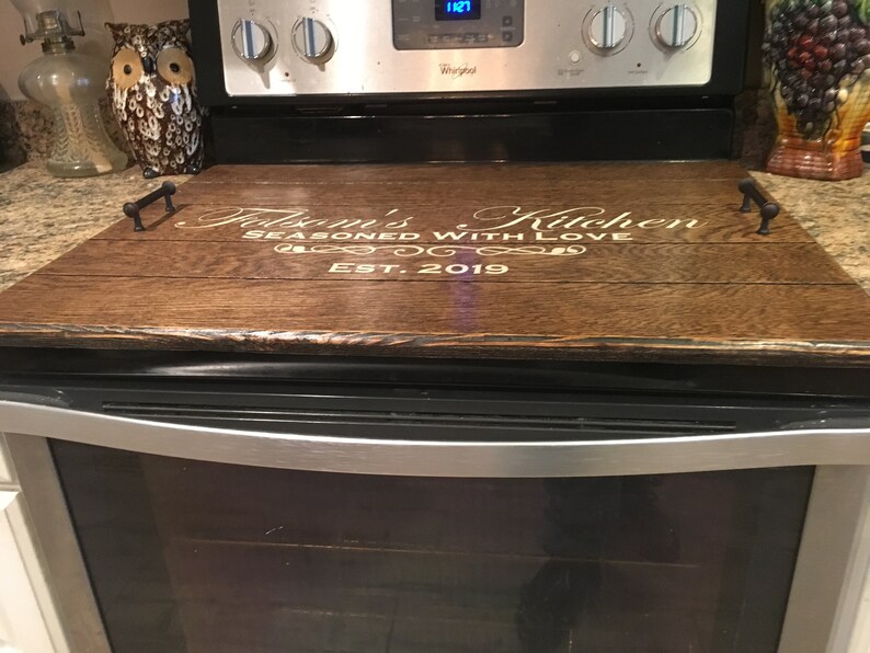 Stove Top Cover Rustic Family Stovetop Topper/cover/serving - Etsy