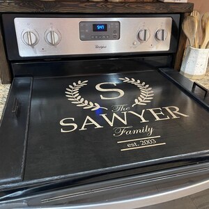 Personalized Farmhouse Stove Cover: Custom Wood Noodle Board - Etsy