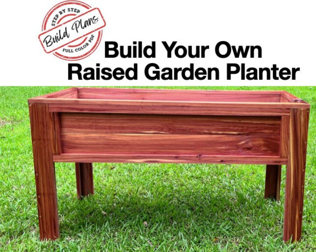 Raised Cedar Planter Box Build Plans, Elevated Bed for Fruit and ...
