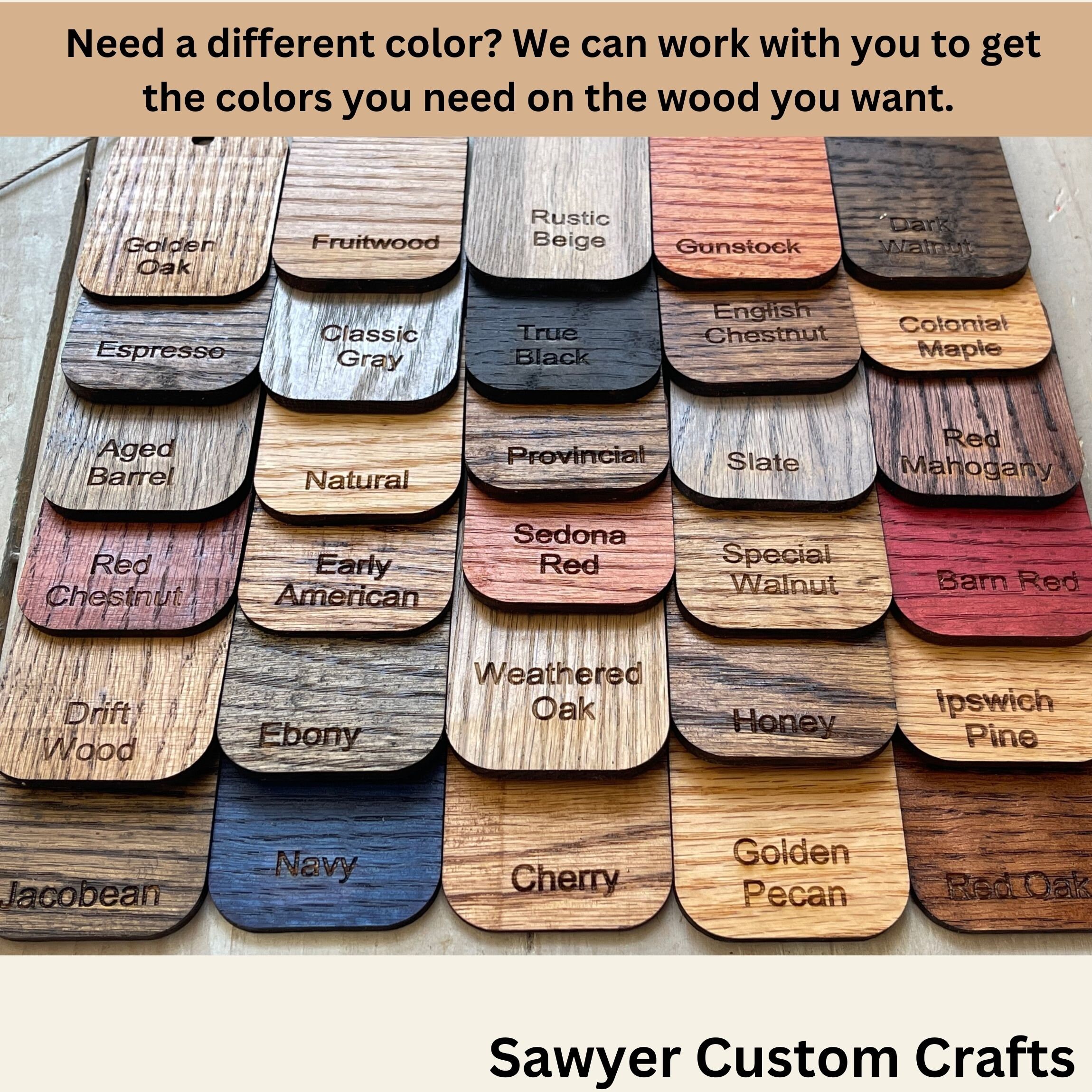 STAIN SAMPLES, Real Wood Stain Swatches - Etsy