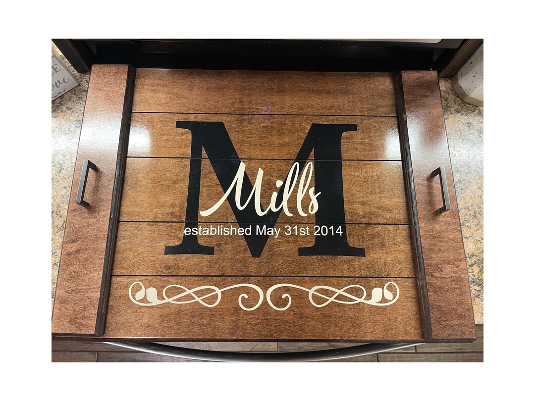 Farmhouse Monogram Stove Top Cover – Rustic Noodle Board & Kitchen Tray ...