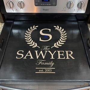 Personalized Farmhouse Stove Cover: Custom Wood Noodle Board - Etsy