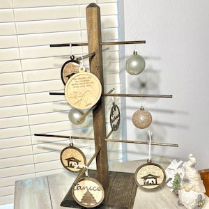 Wooden Christmas Ornament Display Stand: 25-inch Pine Tree Holder - Etsy
