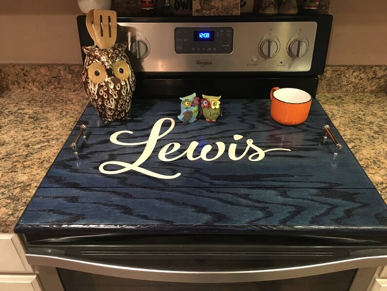 Modern Farmhouse Stovetop Cover Monogram Stove Top - Etsy UK