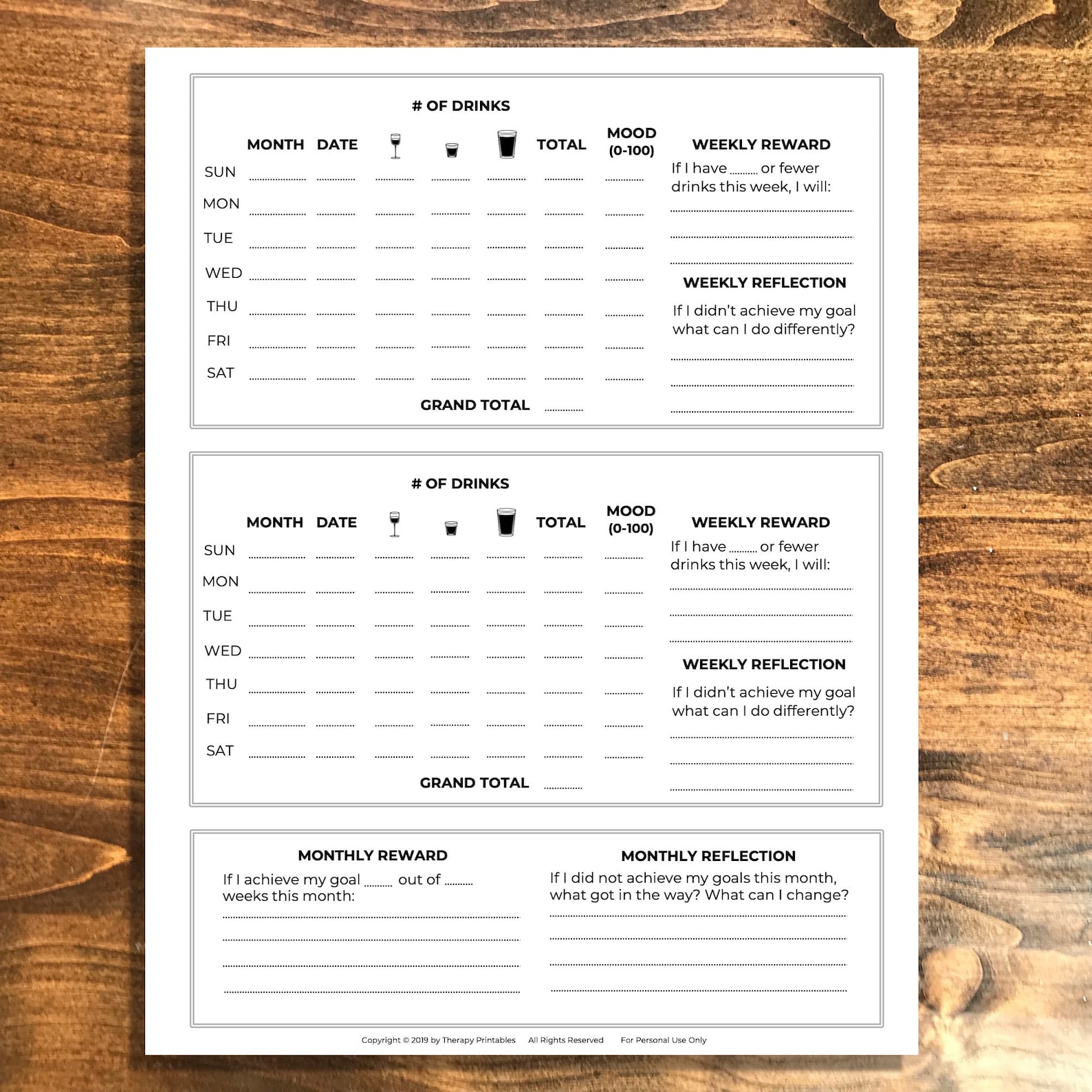 Printable Alcohol Tracker - Etsy