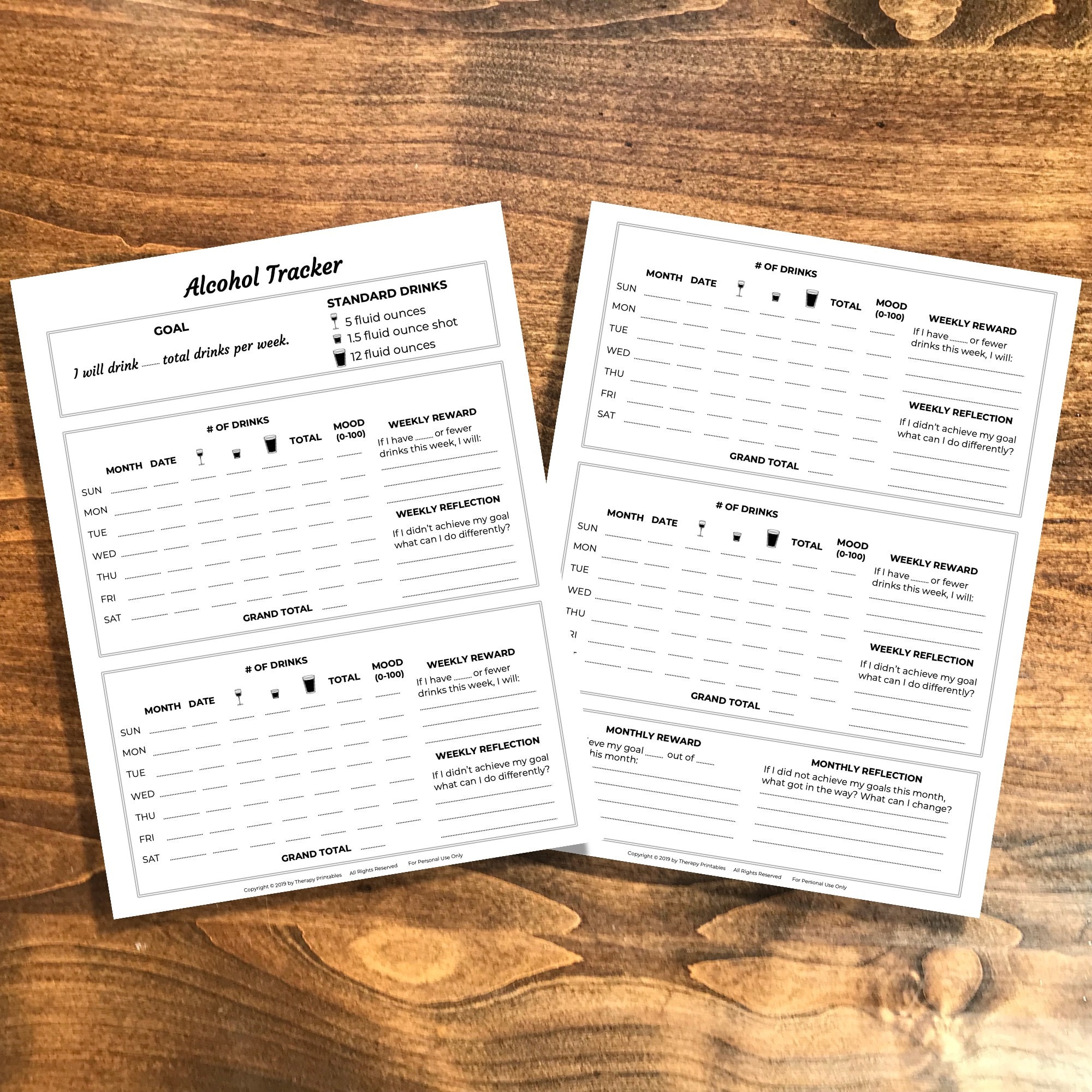 Printable Alcohol Tracker - Etsy UK