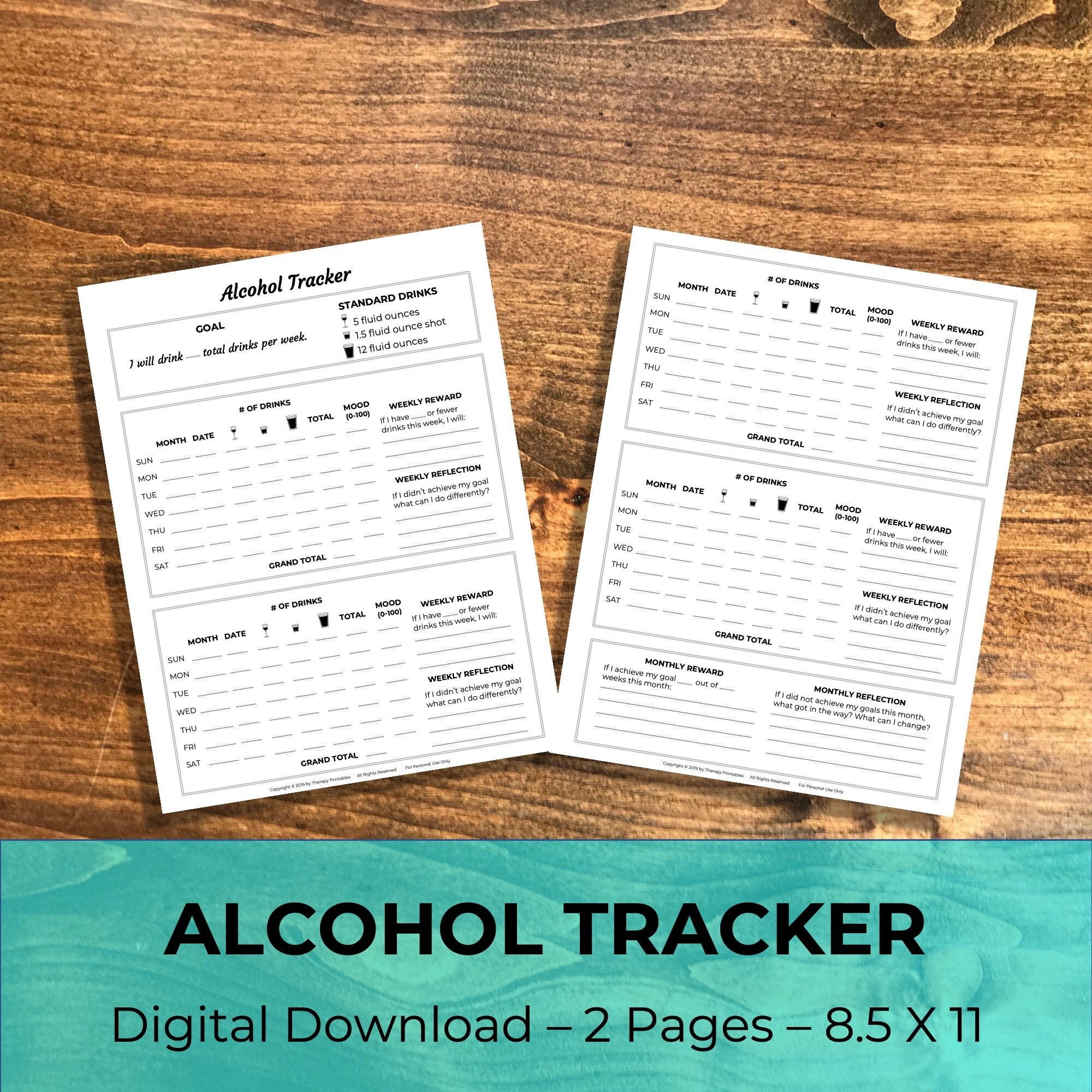 Printable Alcohol Tracker - Etsy