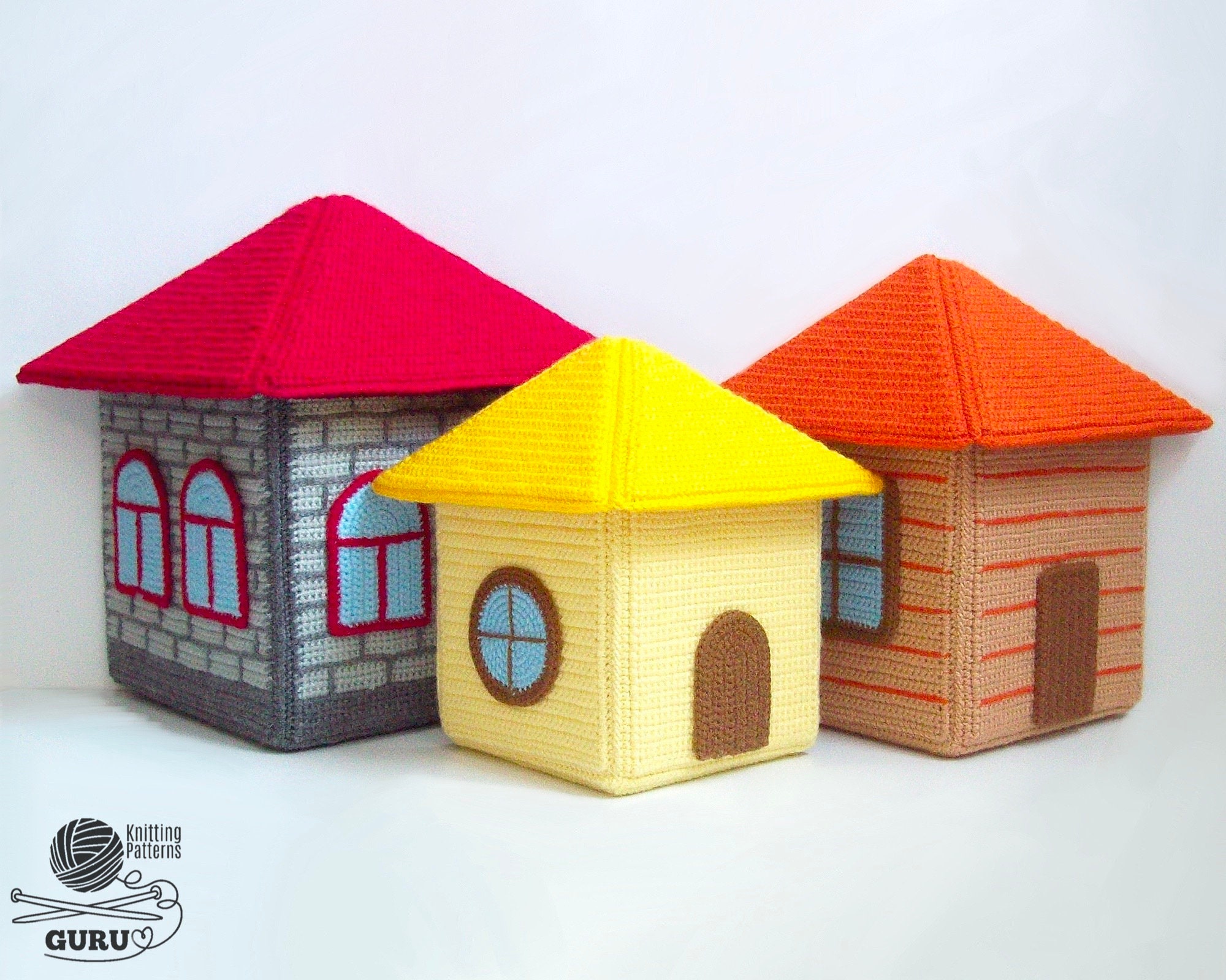 C046 CROCHET Pattern - Houses Stage Set for a Crochet Fairy Tale the ...