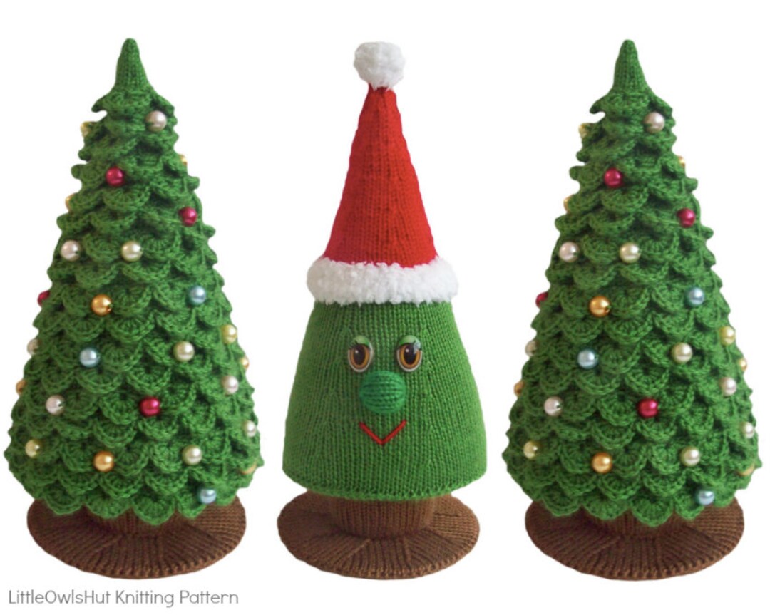 K011 Knitting (branches Are Crochet) Pattern - Christmas Tree New Year ...