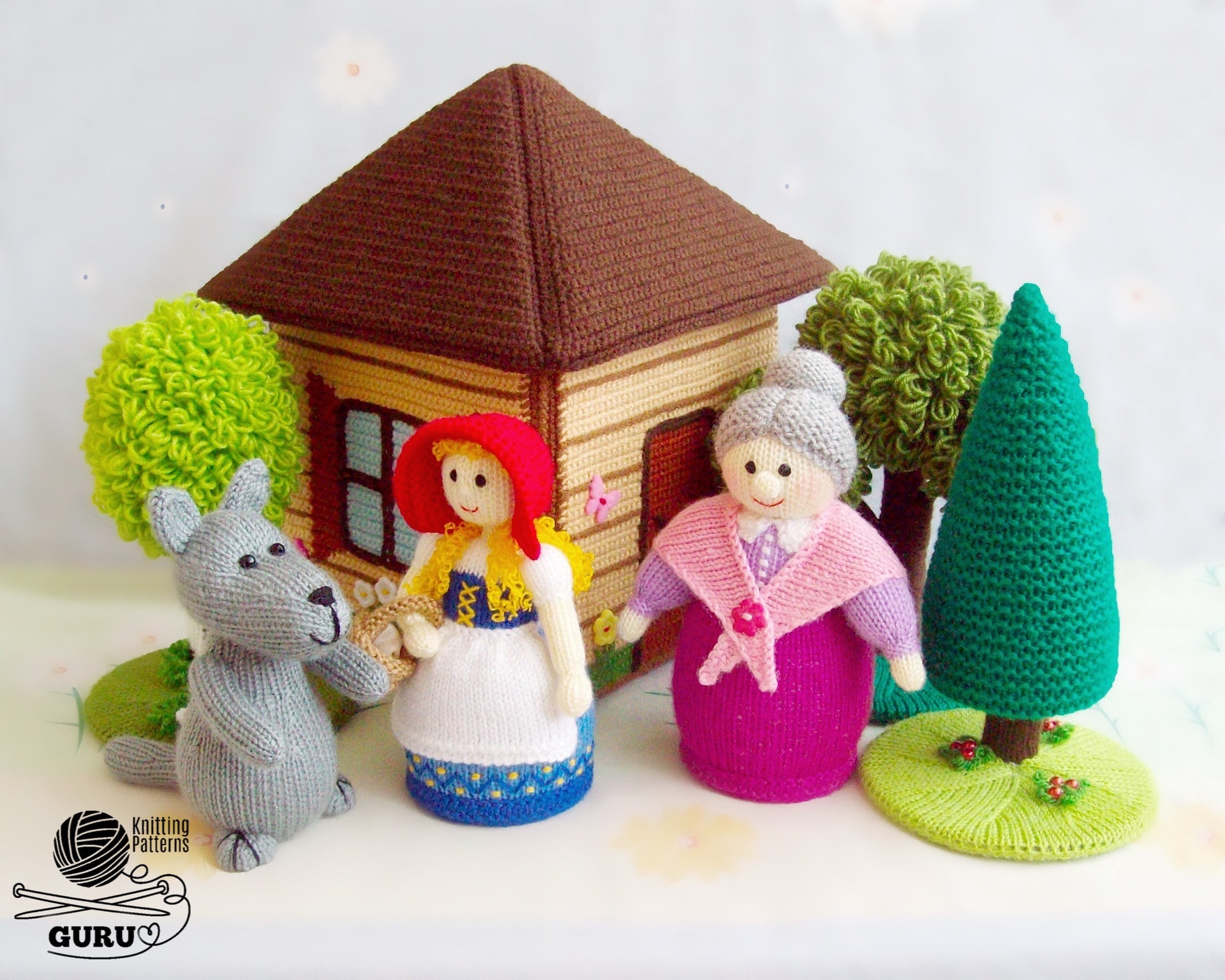 K086 Knitting Pattern Full Set Little Red Riding Hood 9 Toys - Etsy
