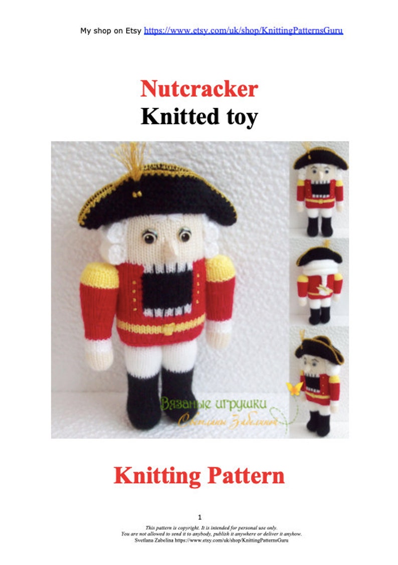 K060 Knitting Pattern Nutcracker Knitted Toy Fairy Tale - Etsy