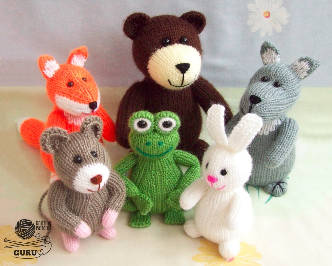 K055 Knitting Pattern - Teremok Full Set. House, Bear, Fox, Wolf, Frog ...