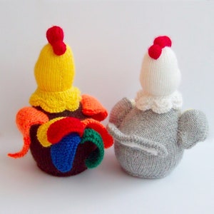 K012 Knitting Pattern - Chicken Hen and Rooster Soft Toys - Amigurumi ...