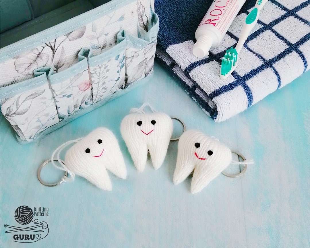 K088 Knitting Pattern Teeth Tooth Key Chain or Fairy Present, Dentist ...
