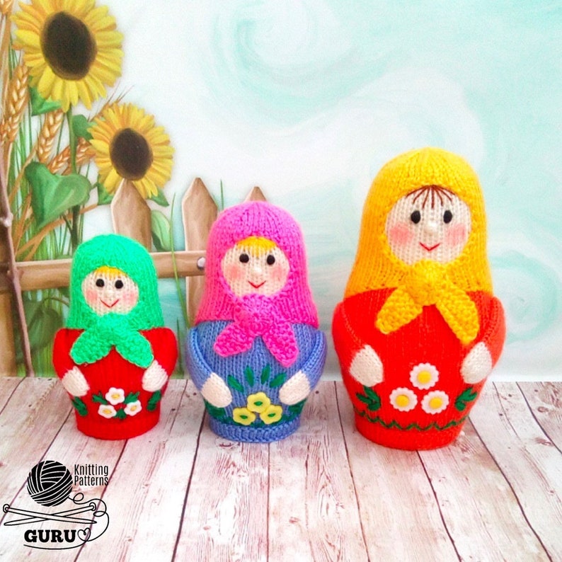 K025 Knitting Pattern Three Matrioska Dolls traditional - Etsy