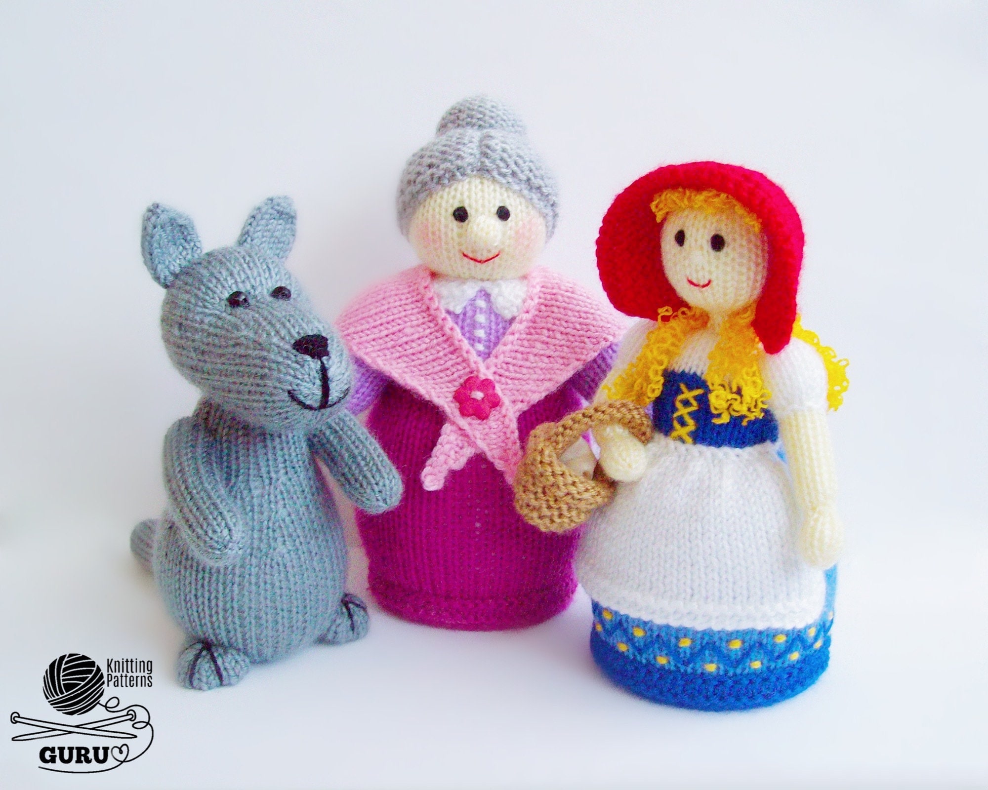 K086 Knitting Pattern Full Set Little Red Riding Hood 9 Toys - Etsy