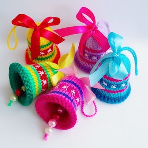 K007 Knitting Pattern Bells Decor New Year Christmas Pattern Amigurumi ...