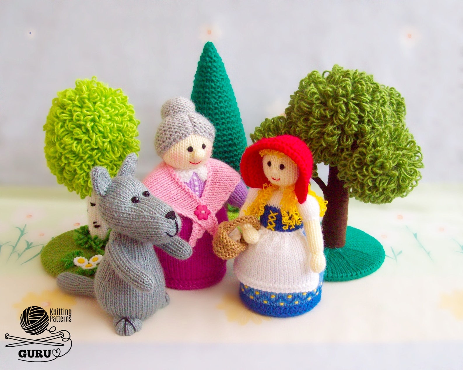 K086 Knitting Pattern Full Set Little Red Riding Hood 9 Toys - Etsy