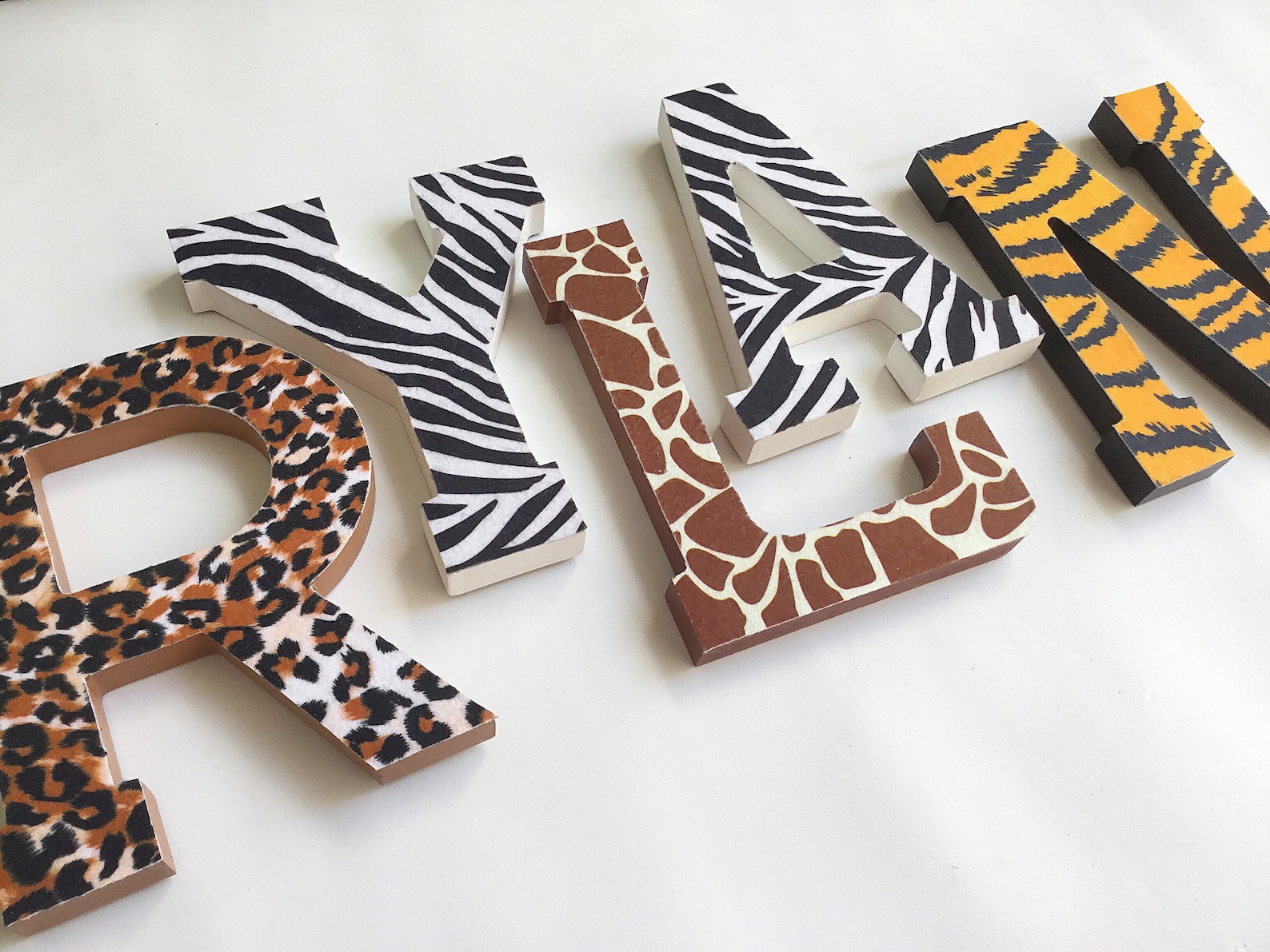 Animal Print Name Sign Jungle Baby Shower Wooden Wall - Etsy