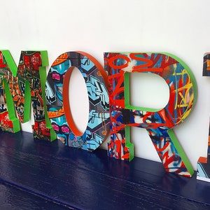 Graffiti Wooden Name Sign Kids Bedroom Decor Custom Wood | Etsy