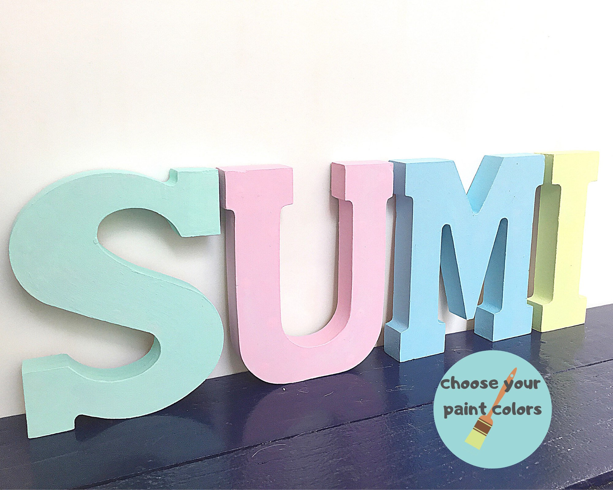 Written Sign Pastel Colours