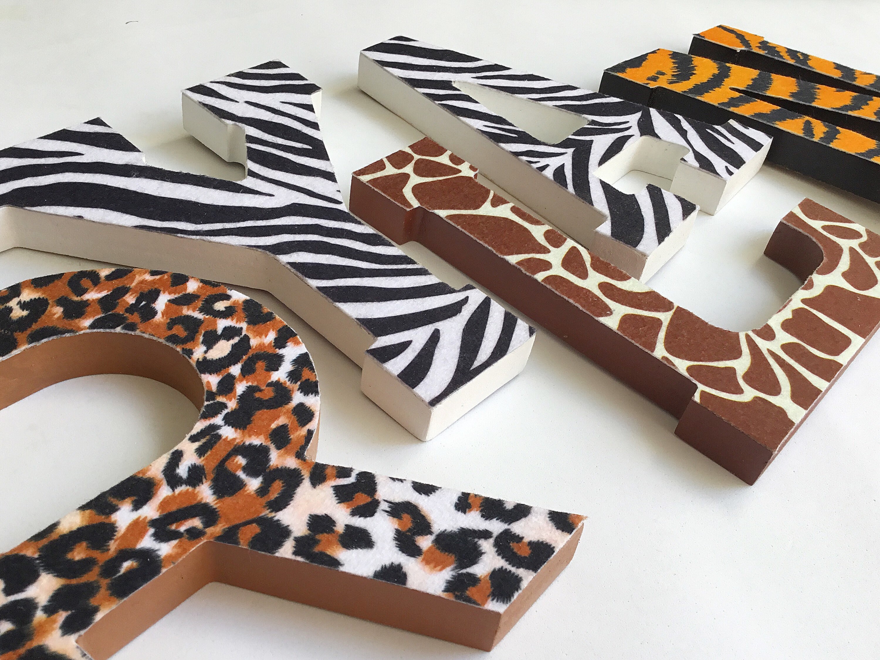 Animal Print Name Sign Jungle Baby Shower Wooden Wall - Etsy