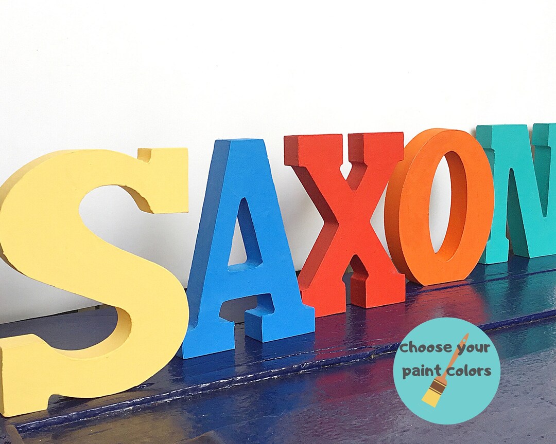 Primary Color Wood Letters, Custom Name Sign, Colorful Nursery Letters ...