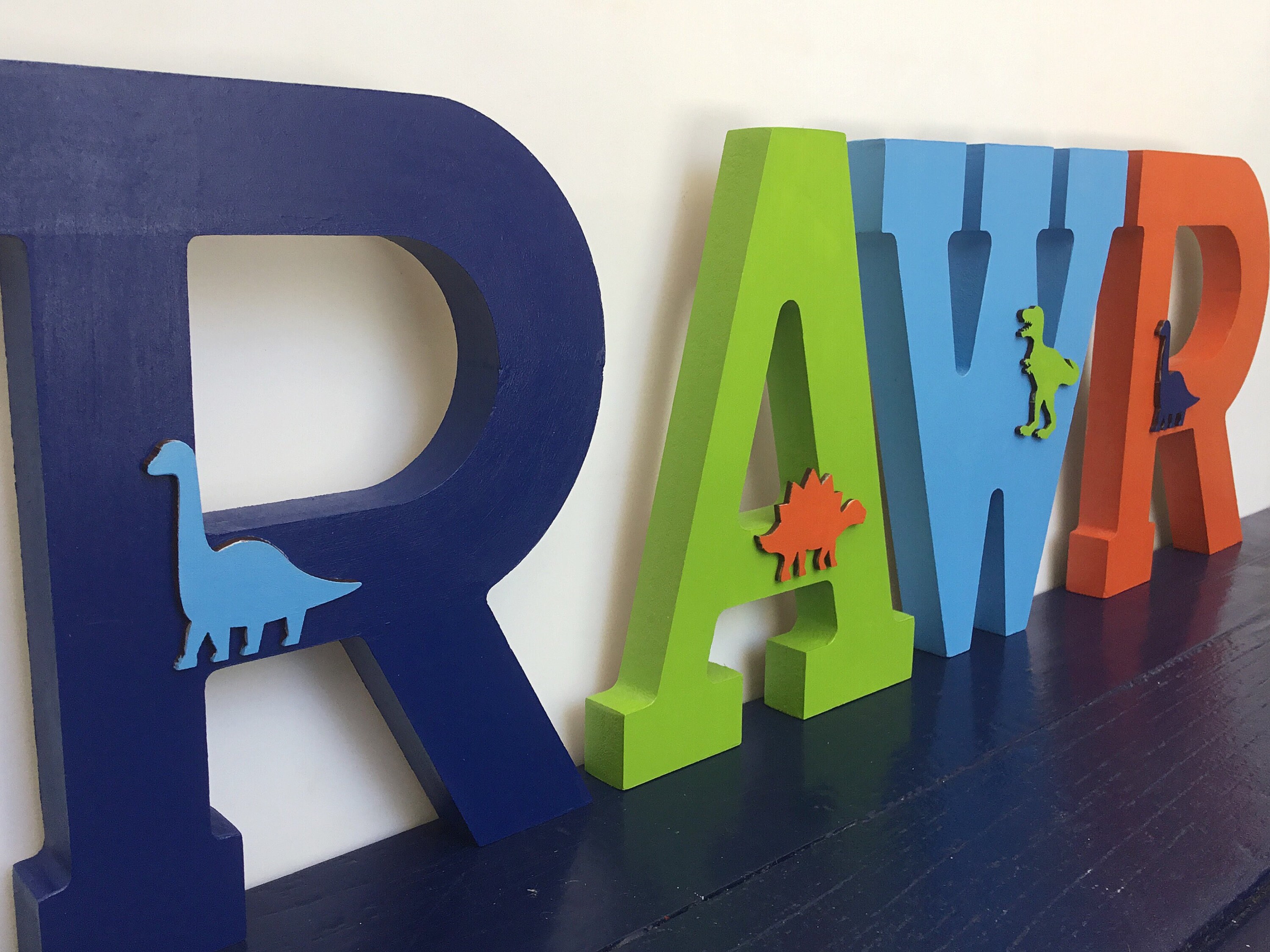 Dinosaur RAWR Wood Sign Wood Letters for Boy Room Decor T | Etsy