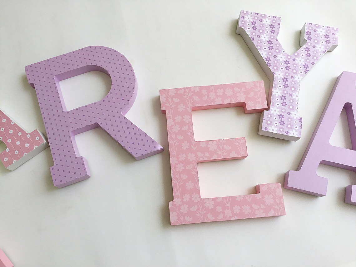 Wooden Letters for Baby Girl Nursery Wall Decor Newborn Girl - Etsy