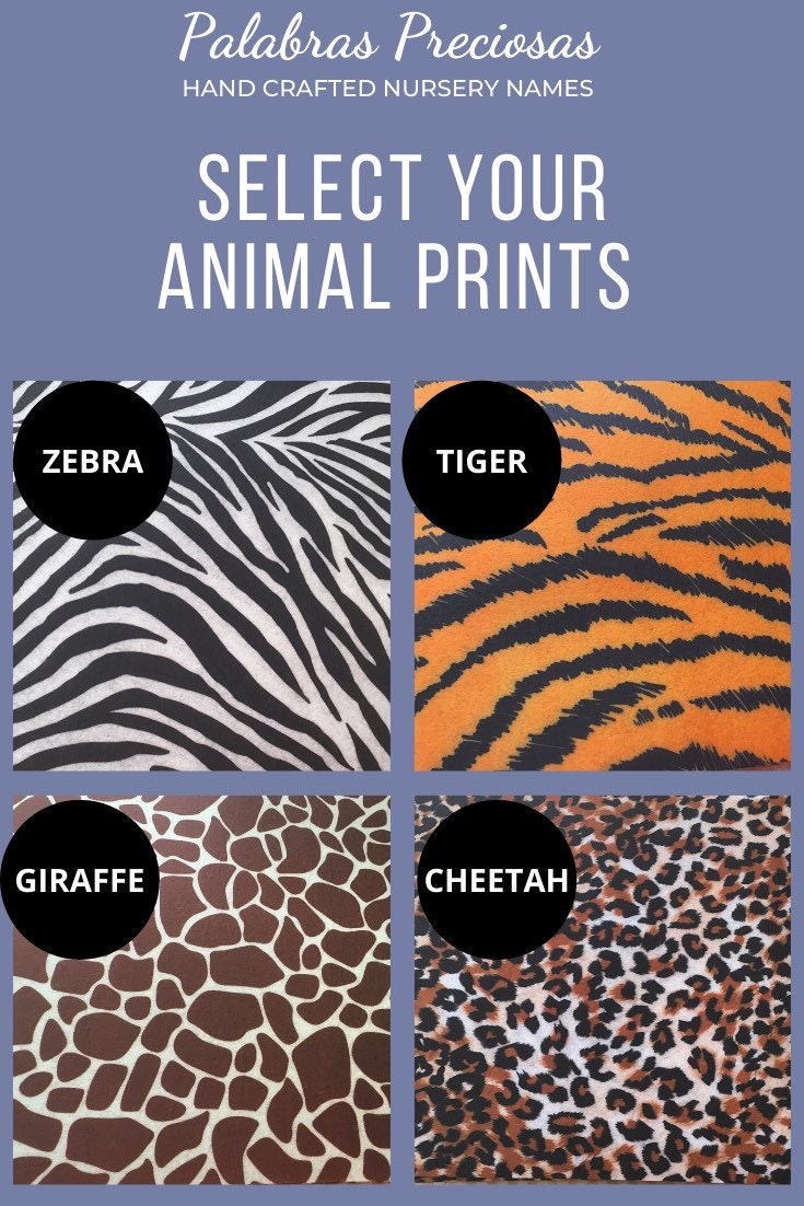 Animal Print Name Sign Jungle Baby Shower Wooden Wall - Etsy