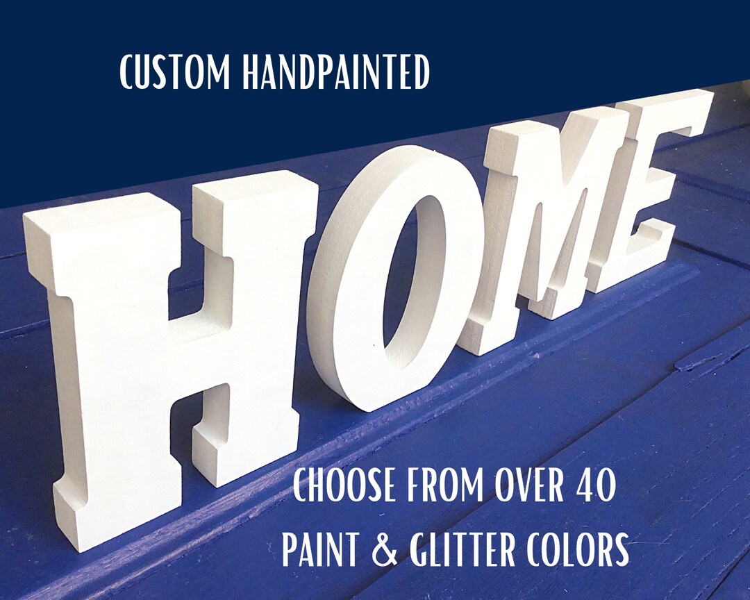 Custom Wooden Home Sign, Home Letter Wall Decor, Bookshelf Decor, Our ...