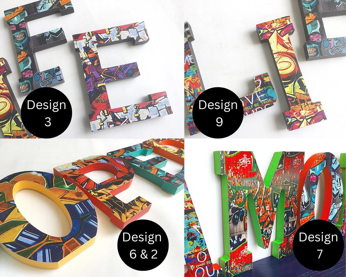 Graffiti Wooden Name Sign Kids Bedroom Decor Custom Wood - Etsy