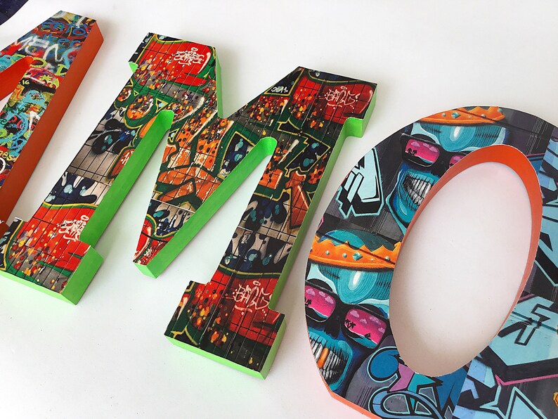 Graffiti Wooden Name Sign Kids Bedroom Decor Custom Wood | Etsy