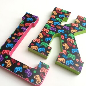 Gamer Wall Letters, Video Game Wooden Name Sign, Gaming Kids Room Decor ...
