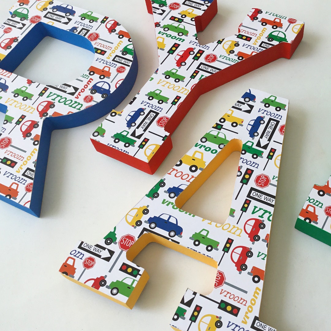 Toddler Boy Gifts Little Boy Name Sign Car Wood Letters for - Etsy