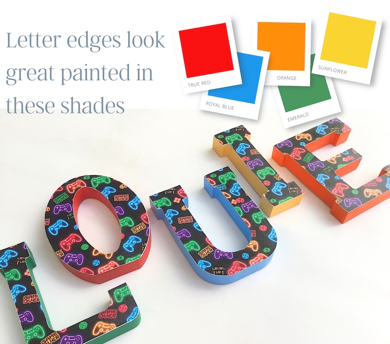 Gamer Girl Wooden Wall Letters, Video Game Name Sign, Kids Playroom ...