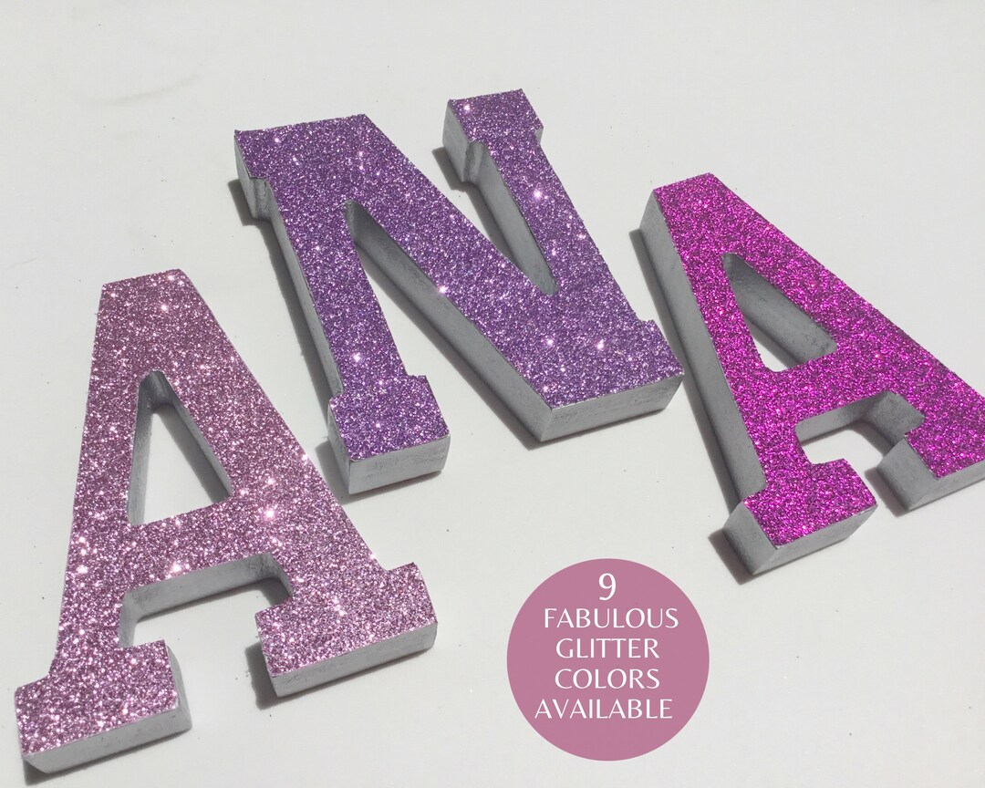 Pink Glitter Wood Letters, Teen Girl Room Decor, Bling Wall Decor, Cute ...