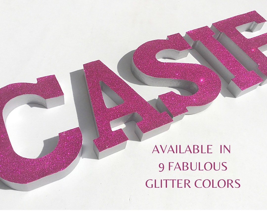 Hot Pink Glitter Wooden Letters, Teenage Girl Gifts, Glam Wall Decor ...