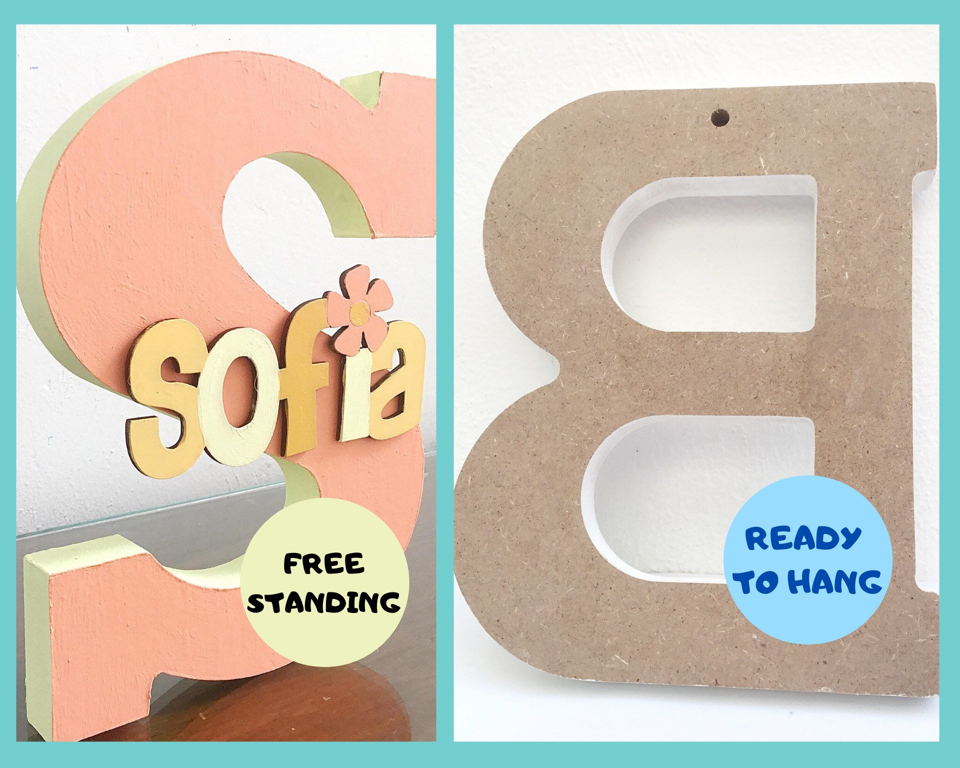 Wooden letters for baby girl nursery Newborn girl nursery | Etsy