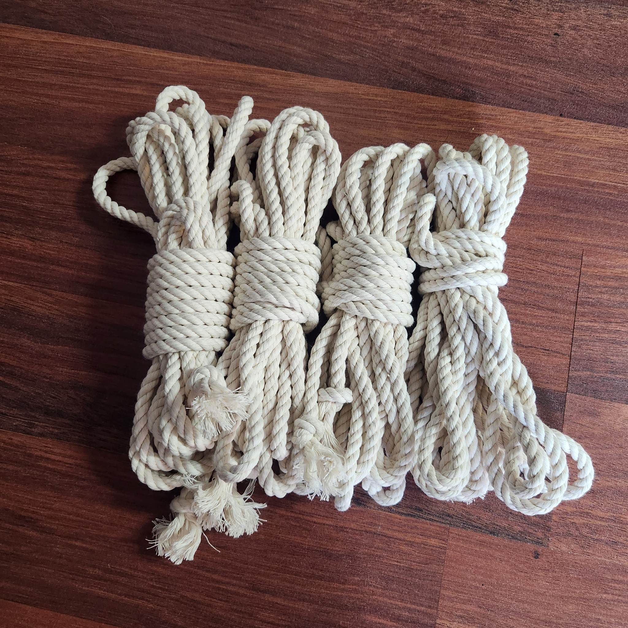 4 Piece 100% Organic Cotton 6mm Rope Bondage Kit - BDSM - Shibari ...