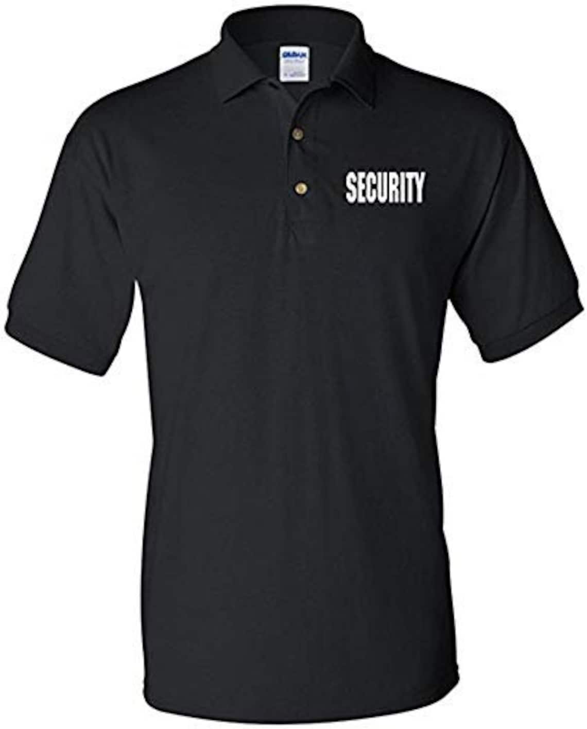 Security Guard Polo Shirt With Silk Screen Print Black - Etsy
